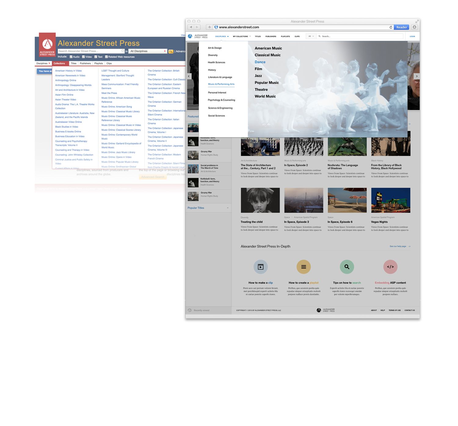 Alexander Street Press – Product & Platform Redesign | PRADY