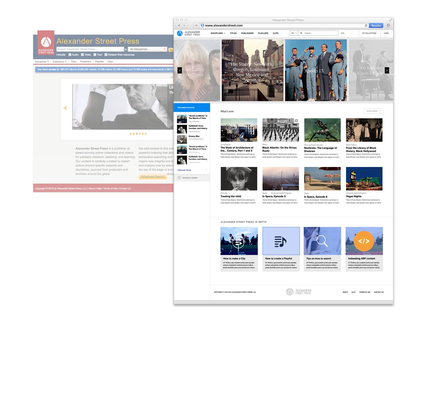 Alexander Street Press – Product & Platform Redesign | PRADY
