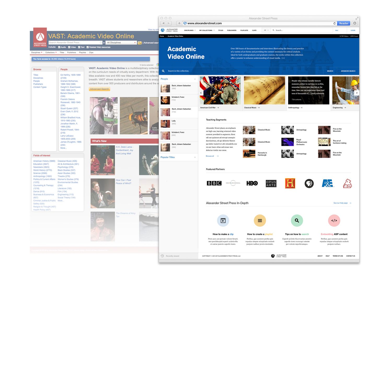 Alexander Street Press – Product & Platform Redesign | PRADY