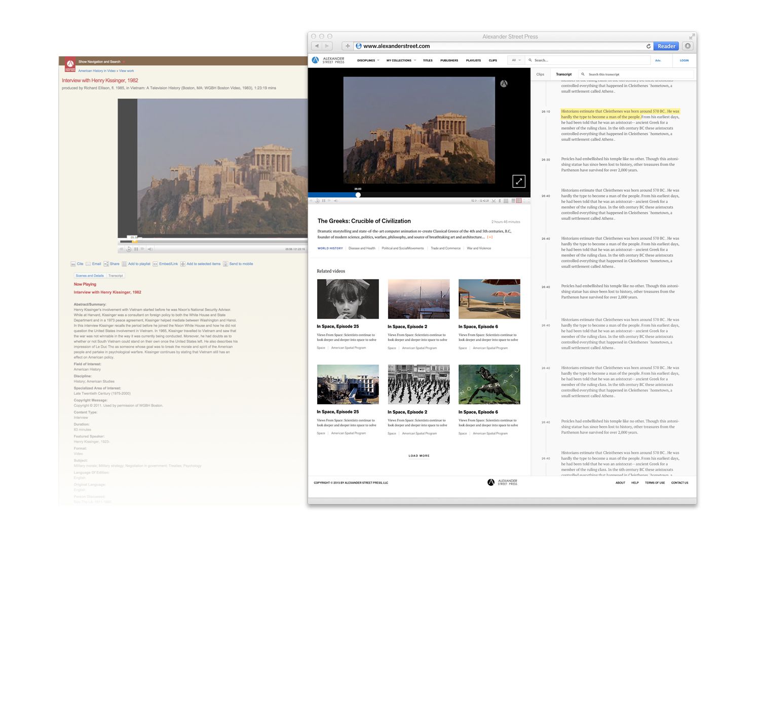 Alexander Street Press – Product & Platform Redesign | PRADY